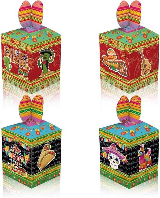 Amazon.com: 12 Pcs Small Mexican Fiesta Day Treat Gift Boxes, Cinco De ...
