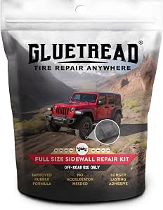 GlueTread Full-Size 4x4 Sidewall Tire Repair Kit | Sidewall Tire Patch ...