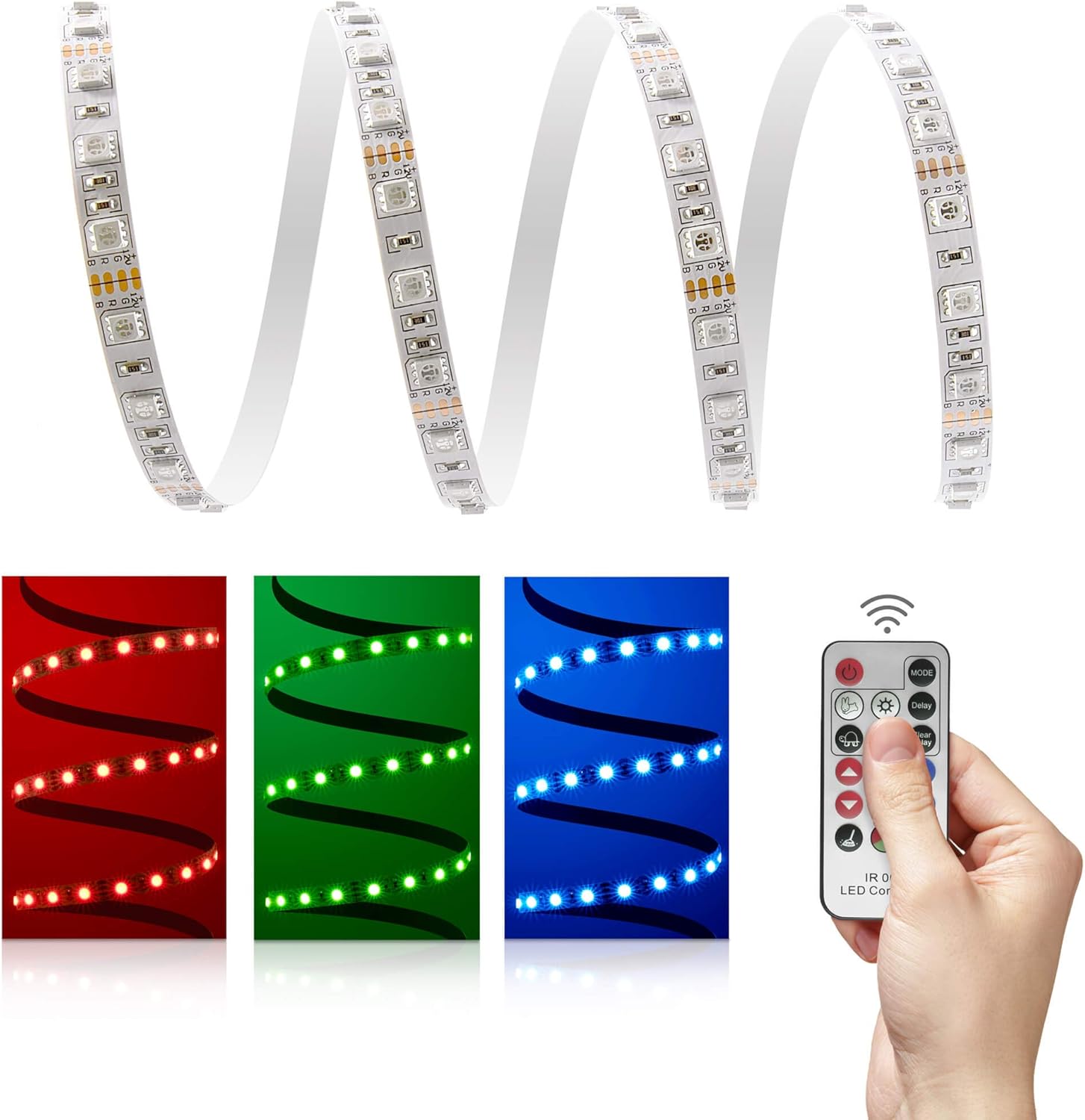 3 Meter LED RGB Strip Light kit 60 LEDs per Metre IP20) incl. 17 Keys ...