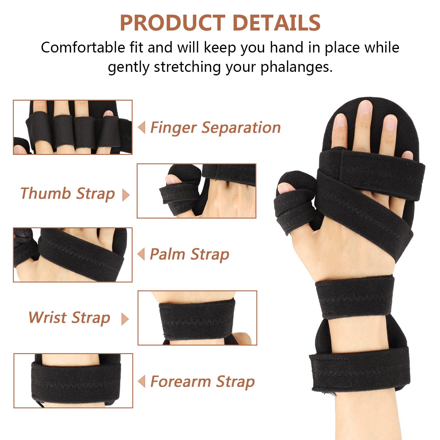 Buy Scurnhau Resting Hand Splint, Hand Splint for Finger Contractures ...