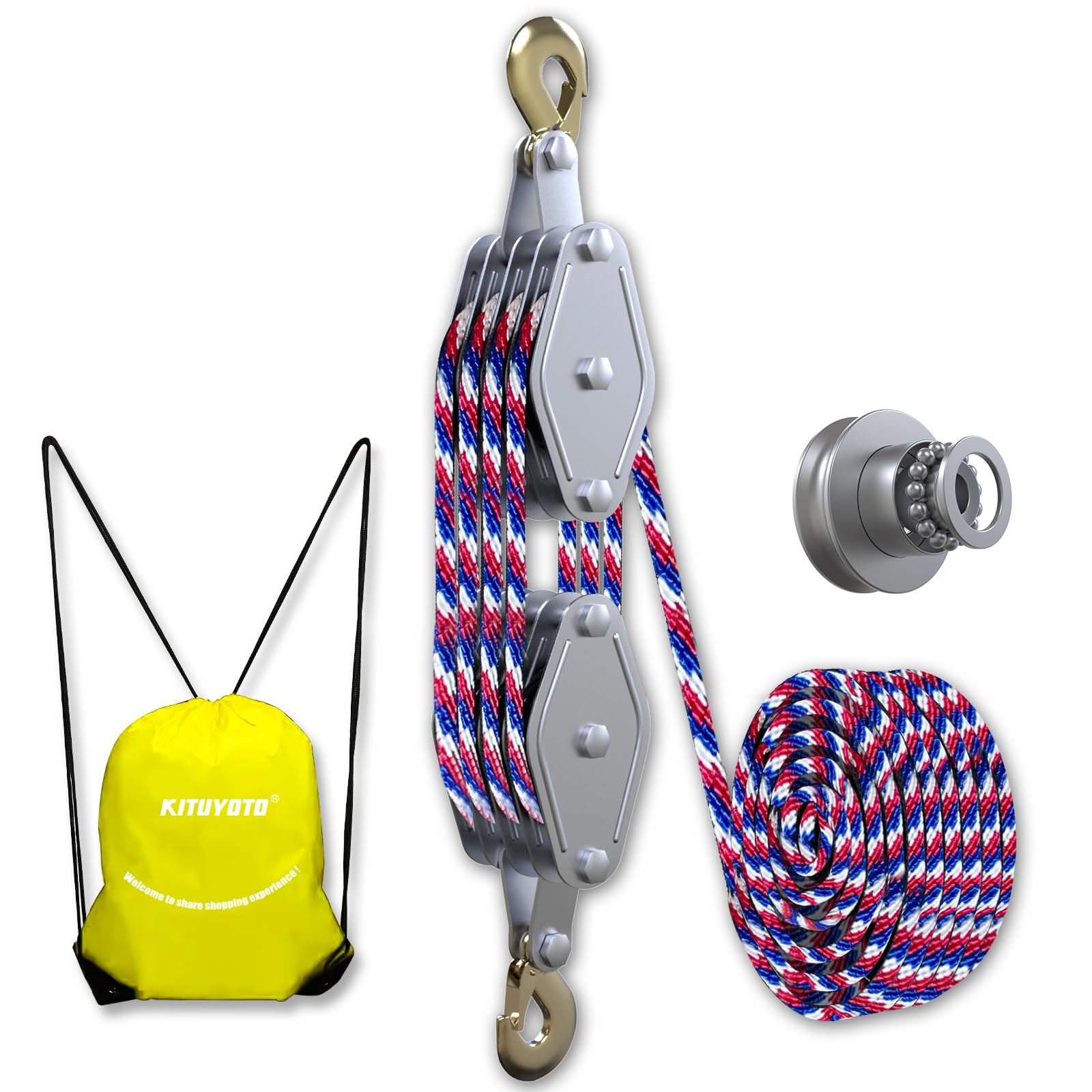 Snapklik.com : KITUYOTO Block And Tackle Pulley System 4400 LBS ...