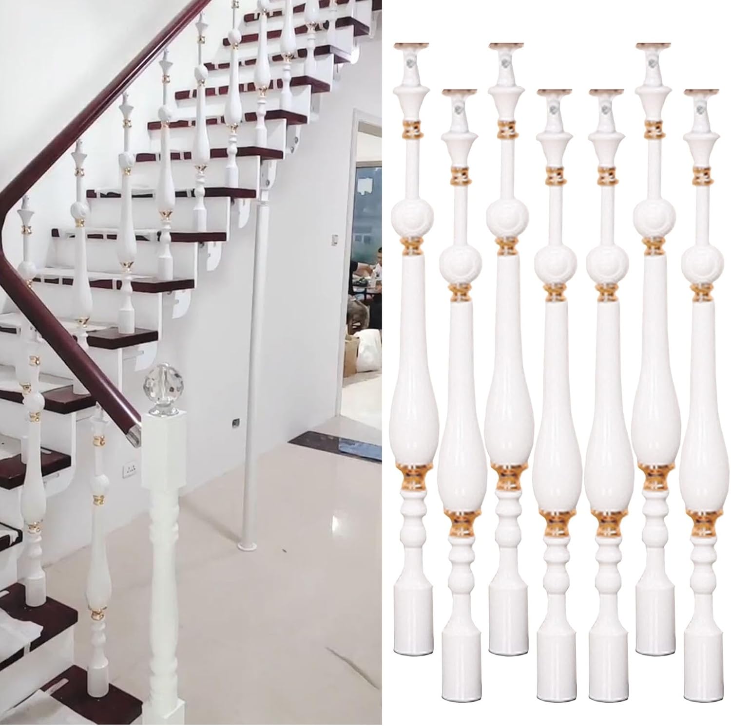 Amazon.com: Interior Stairs Balusters, Elegant Adjustable Staircase ...