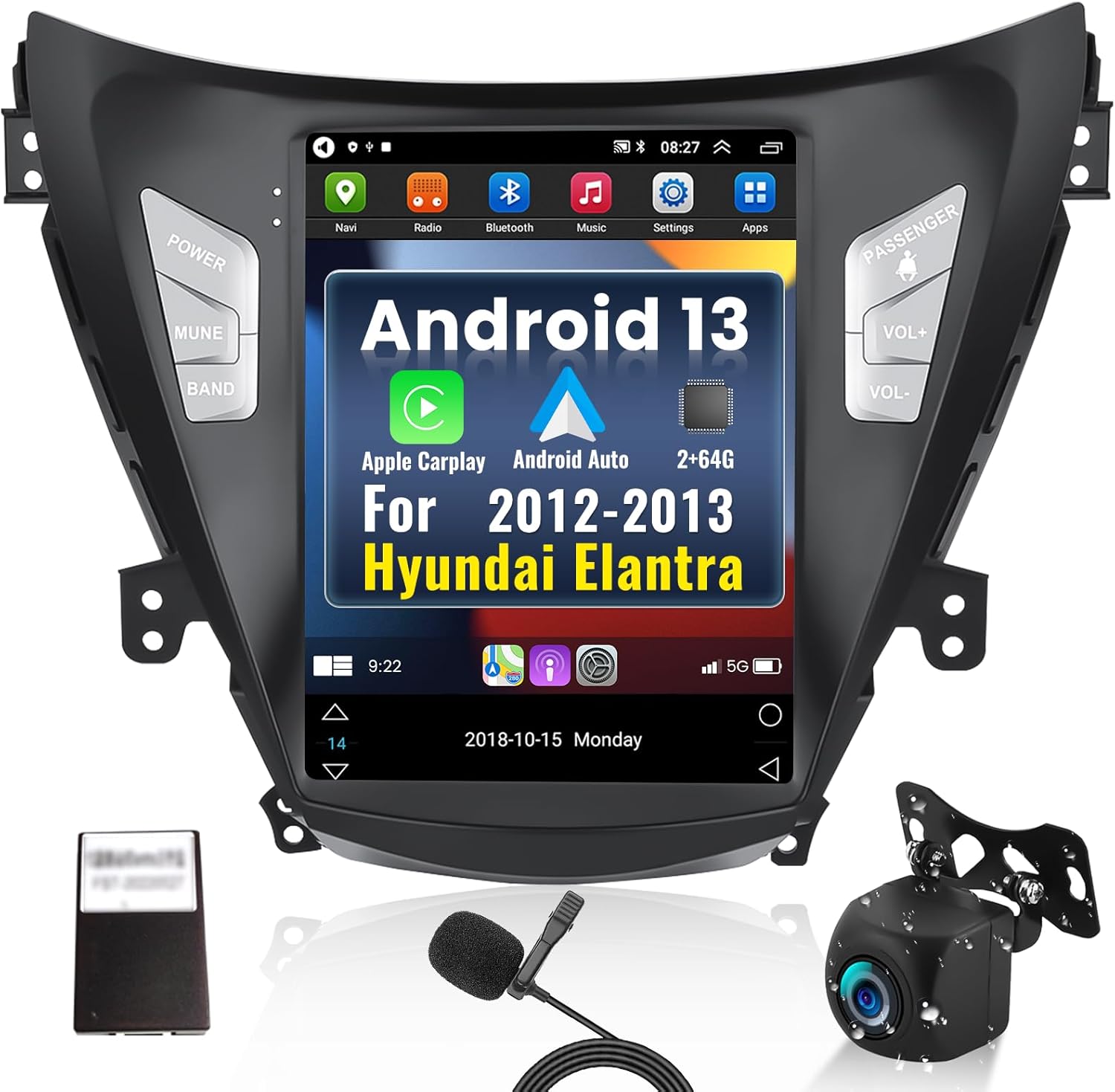 Amazon.com: 2+64G Android 13 Car Stereo for Hyundai Elantra 2011-2013 ...