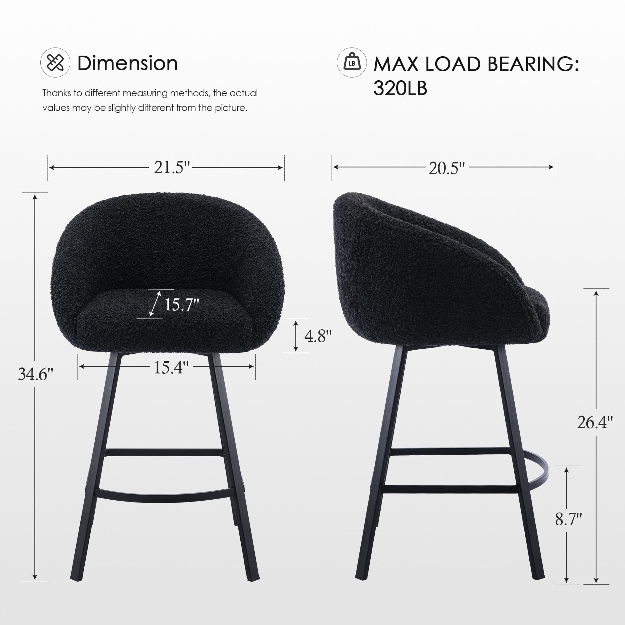 Snapklik.com : Zesthouse Swivel Counter Height Stools Set Of 2, Modern ...