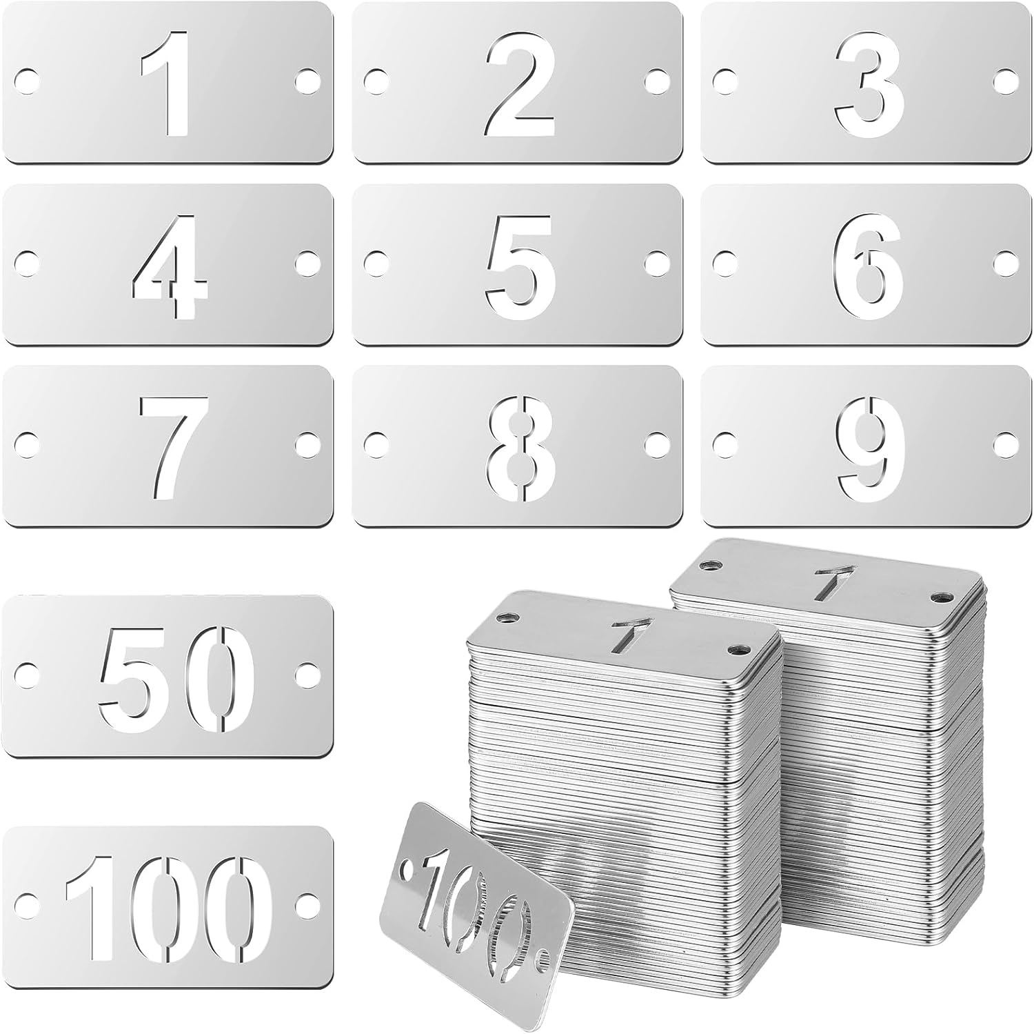Amazon.com : Hicarer Metal Numbered Tags Stainless Steel Number ID Key ...