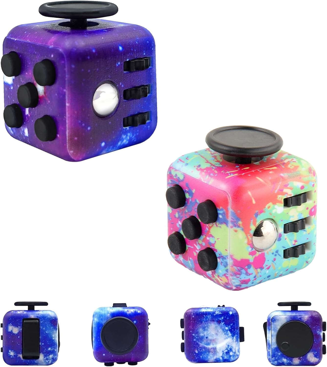 2 Pcs Fidget Cube, Fidget Cubes For Kids, Anti-Stress Toy Anti-anxiety ...