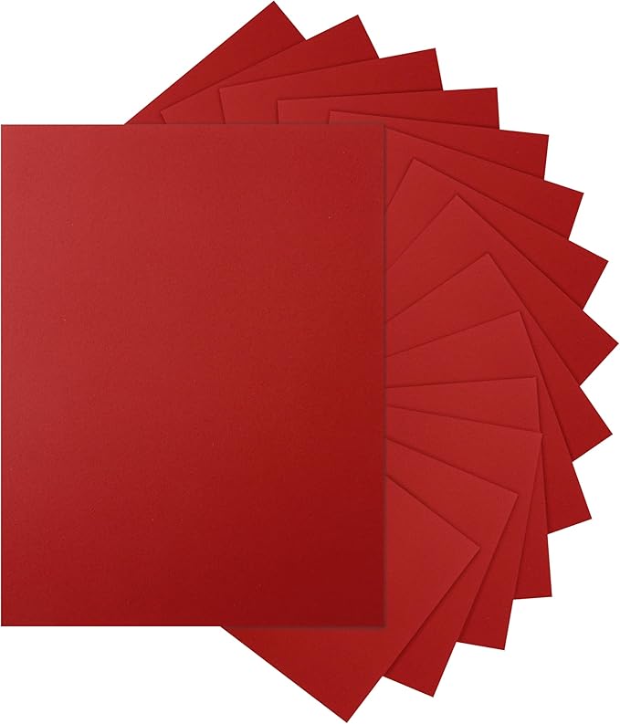 Amazon.com : Silunkia 100 Sheets Christmas Red Cardstock 8.5 x 11 ...