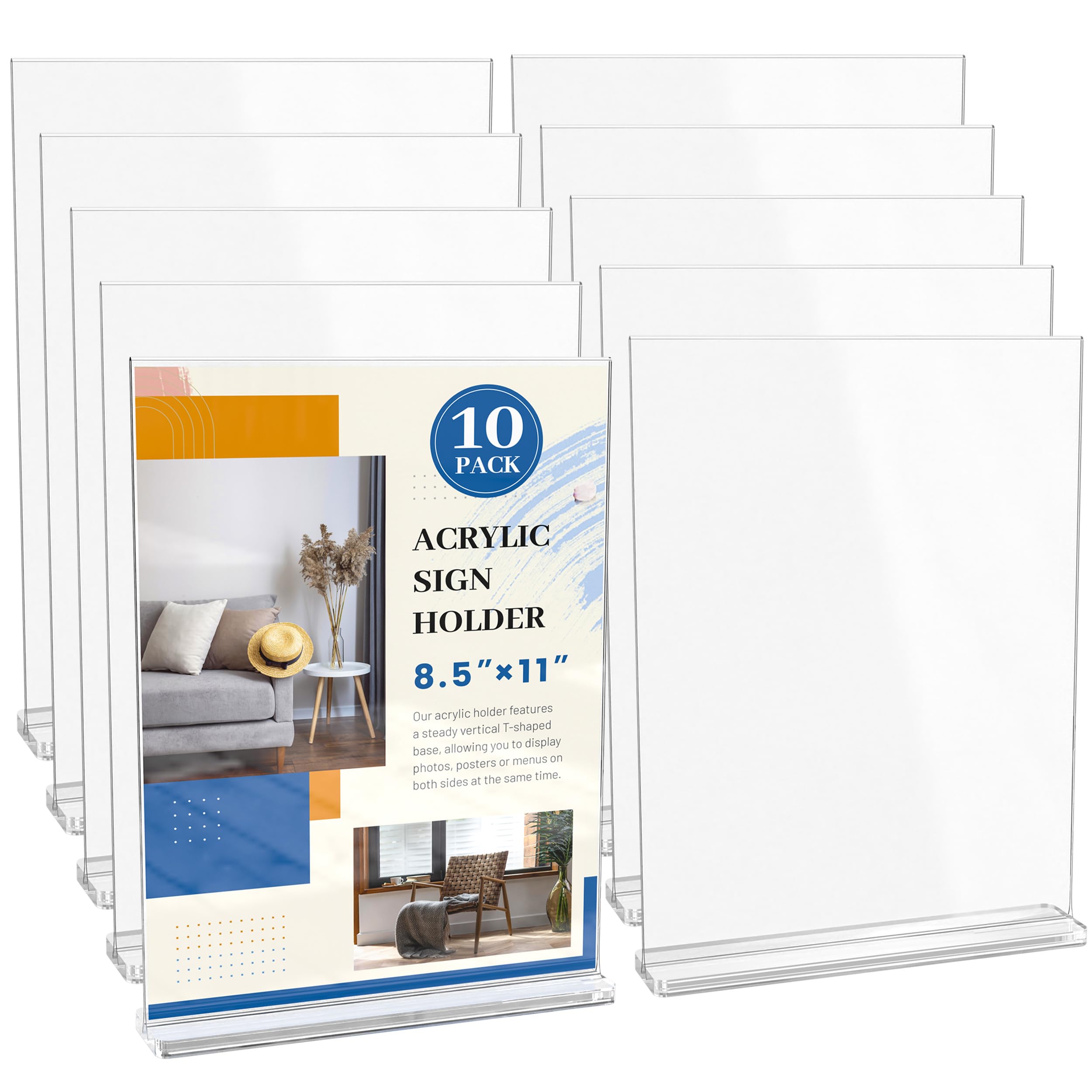 Amazon.com: Hmdivor 10 Pack Acrylic Sign Holder 8.5 x 11 Vertical ...