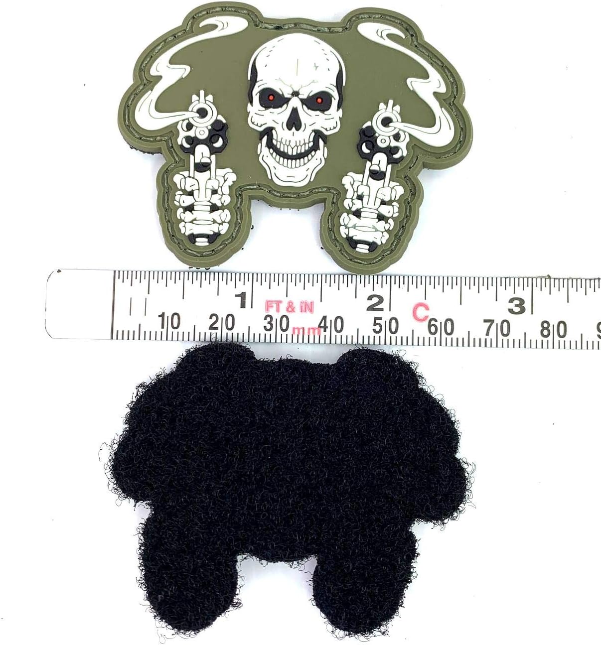 Amazon.com: TUFF Smokin Skull PVC Patch with Hook and Loop Fastener ...