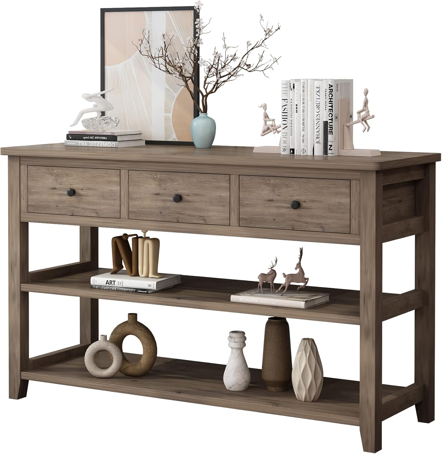 Amazon.com: 3-Tier Narrow Entryway Console Table,Wood Narrow Behind ...