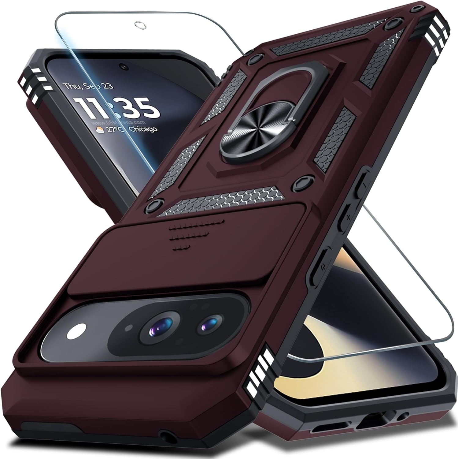 Amazon.com: Janmitta Case Compatible with Google Pixel 9/9 Pro Built in Slide Camera Lens Cover ...