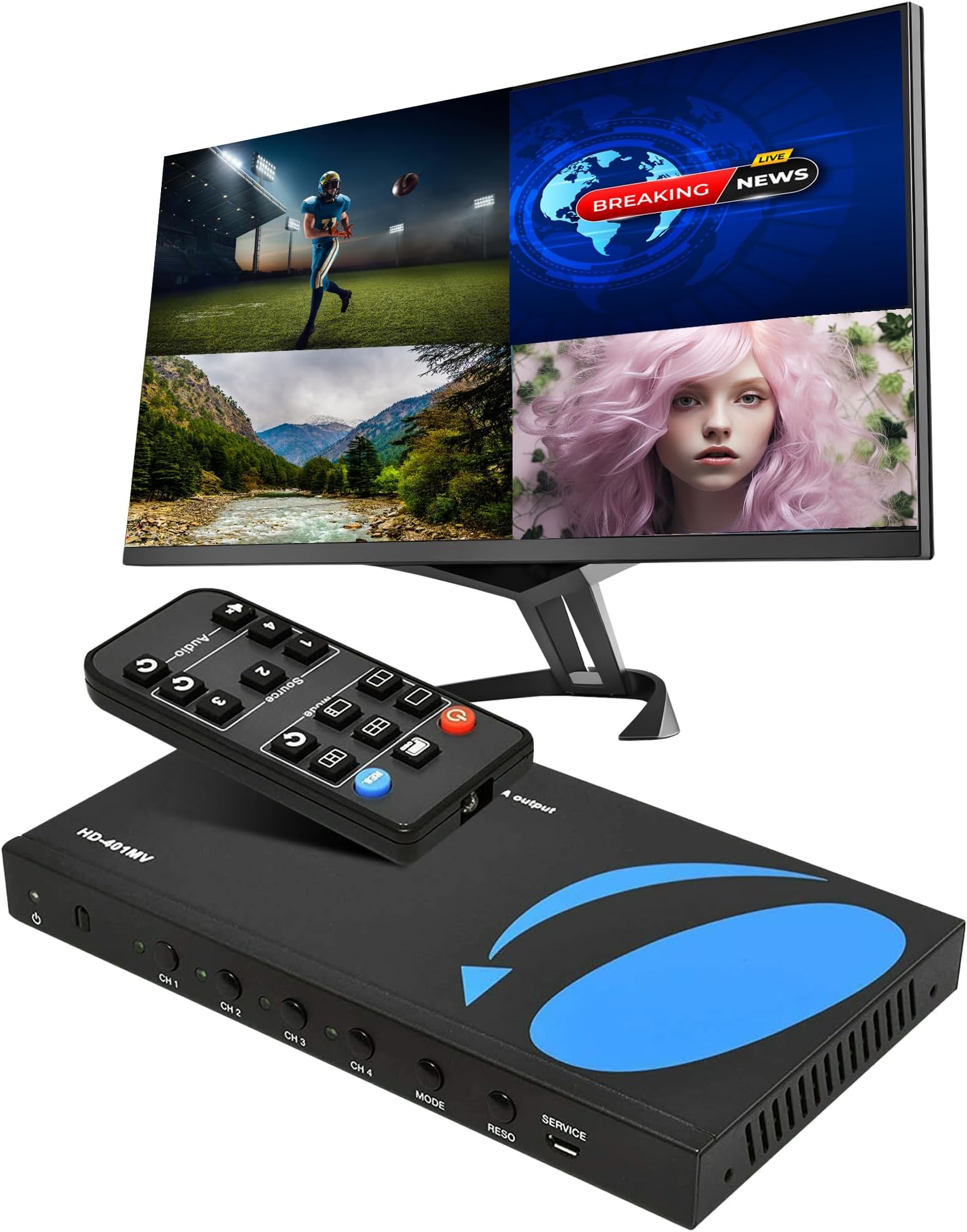 Amazon.com: OREI HDMI Switcher 4 in 1 Out with Quad Screen Multiviewer ...