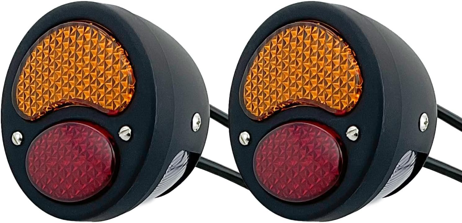 FATECIM 2X Vintage Duolamp LED Tail Light 12V Rear Stop Indicator with ...