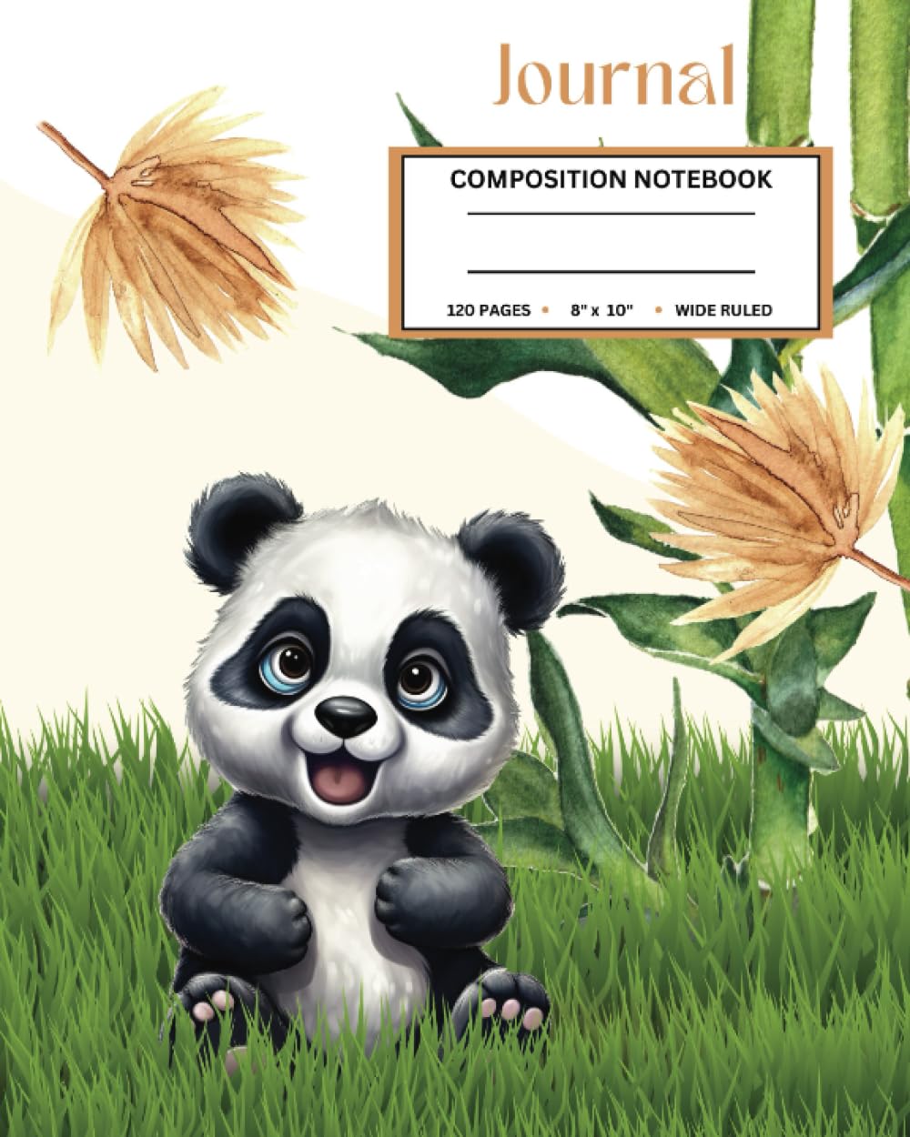 Panda Bear Composition Notebook Wide Ruled: Aesthetic Notebook | Cute ...