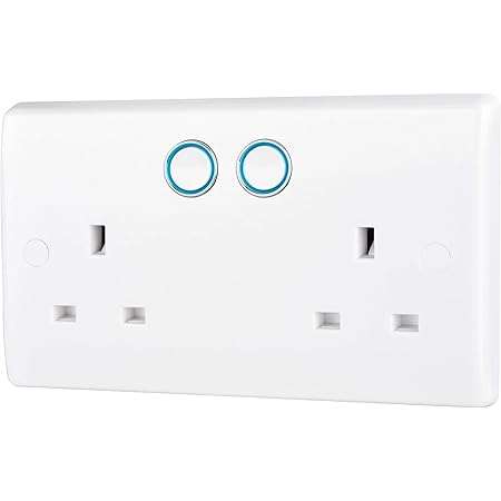 BG Electrical 822/HC-01 Smart Power Socket, Alexa Compatible Double 13 ...