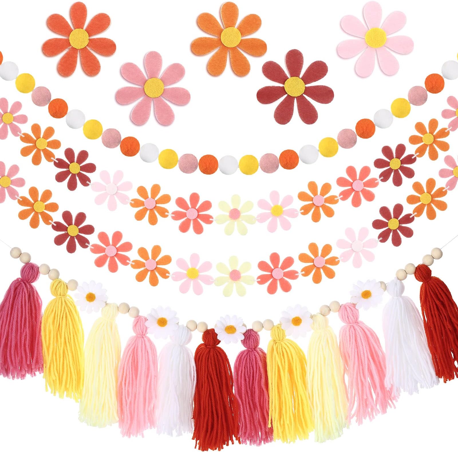 Amazon.com: Groovy Party Decorations,4PCS Daisy Party Decorations ...