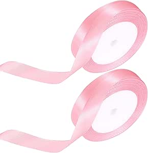 Pink Satin Ribbon for Gift Wrapping Ribbon, 2 Rolls 15mm x 22M pink ...