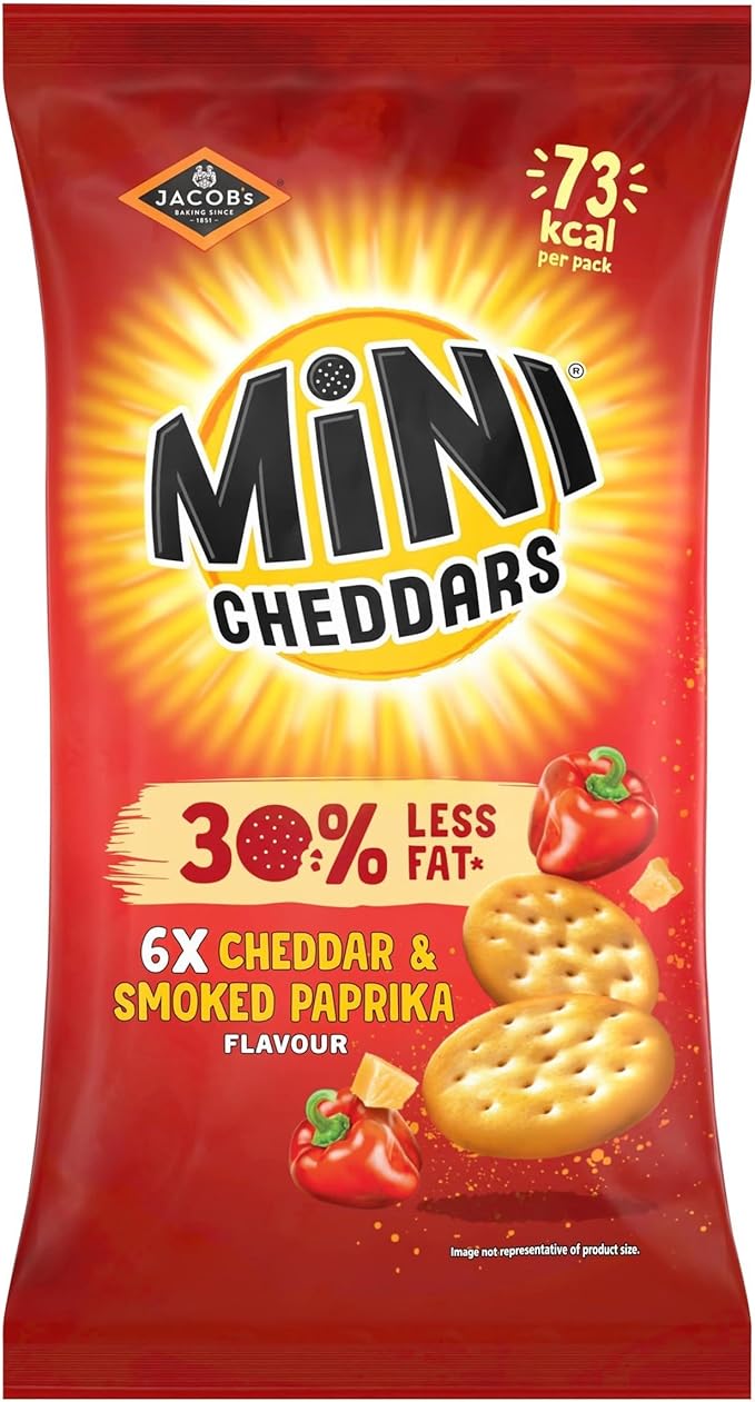 Jacob's Mini Cheddars Nibblies Cheddar & Smoked Paprika Flavour - 6 ...