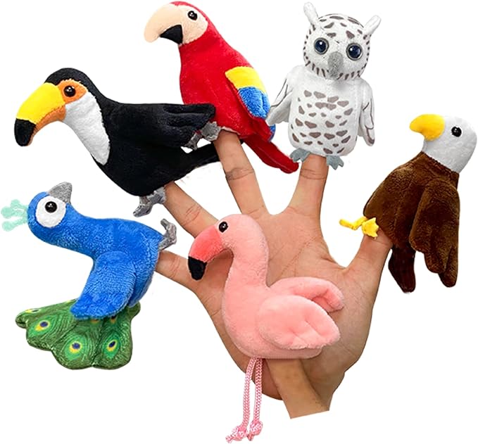 Amazon.com: JUSTQUNSEEN 6pcs Bird Finger Puppets Set, Cute Animal ...