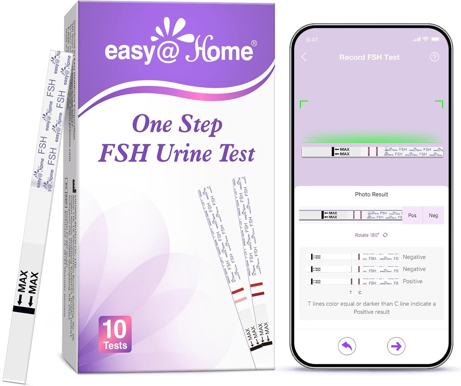 Easy@Home FSH Menopause Test Kit: 10 Bulk FSH Urine Test Strips for At ...