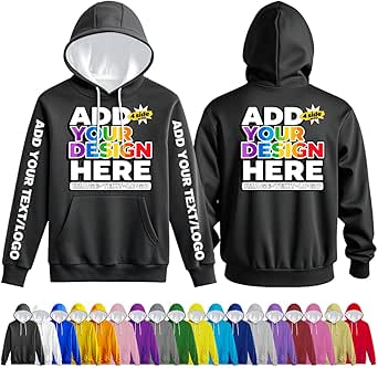 Amazon.com: Custom Hoodies for Men Women Customized Hoodie Add Your ...