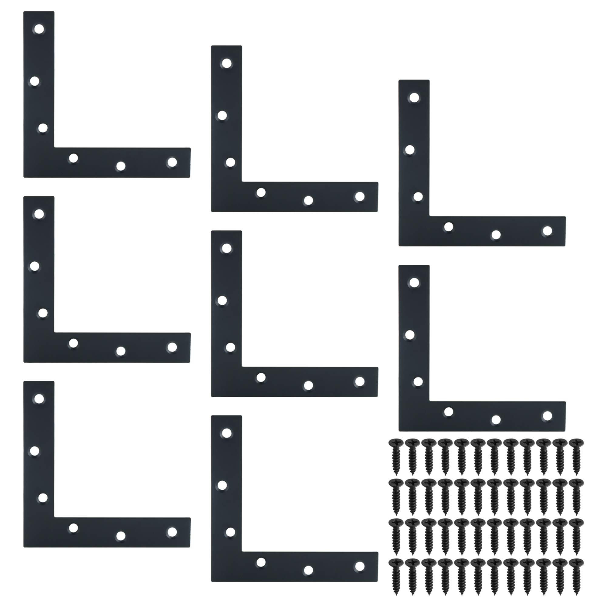 Snapklik.com : Flat L Brackets For Wood,Black Flat Corner Brace Corner ...
