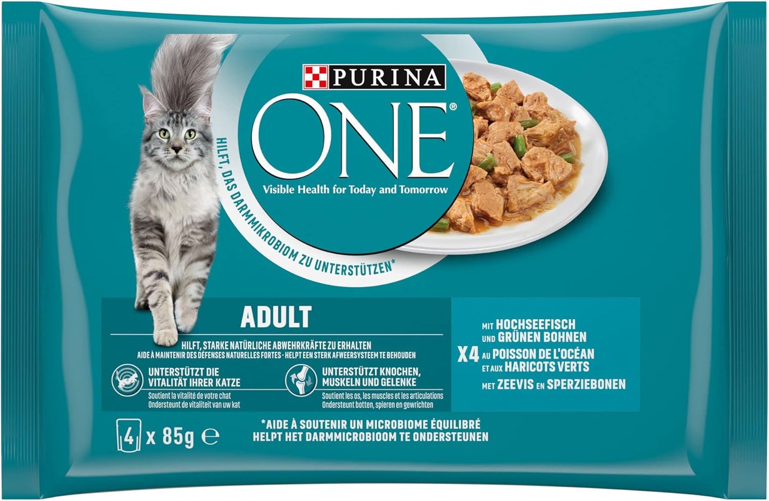 PURINA ONE Adult Wet & Delicate Cat Food in Sauce with Deep Sea Fish 4 ...