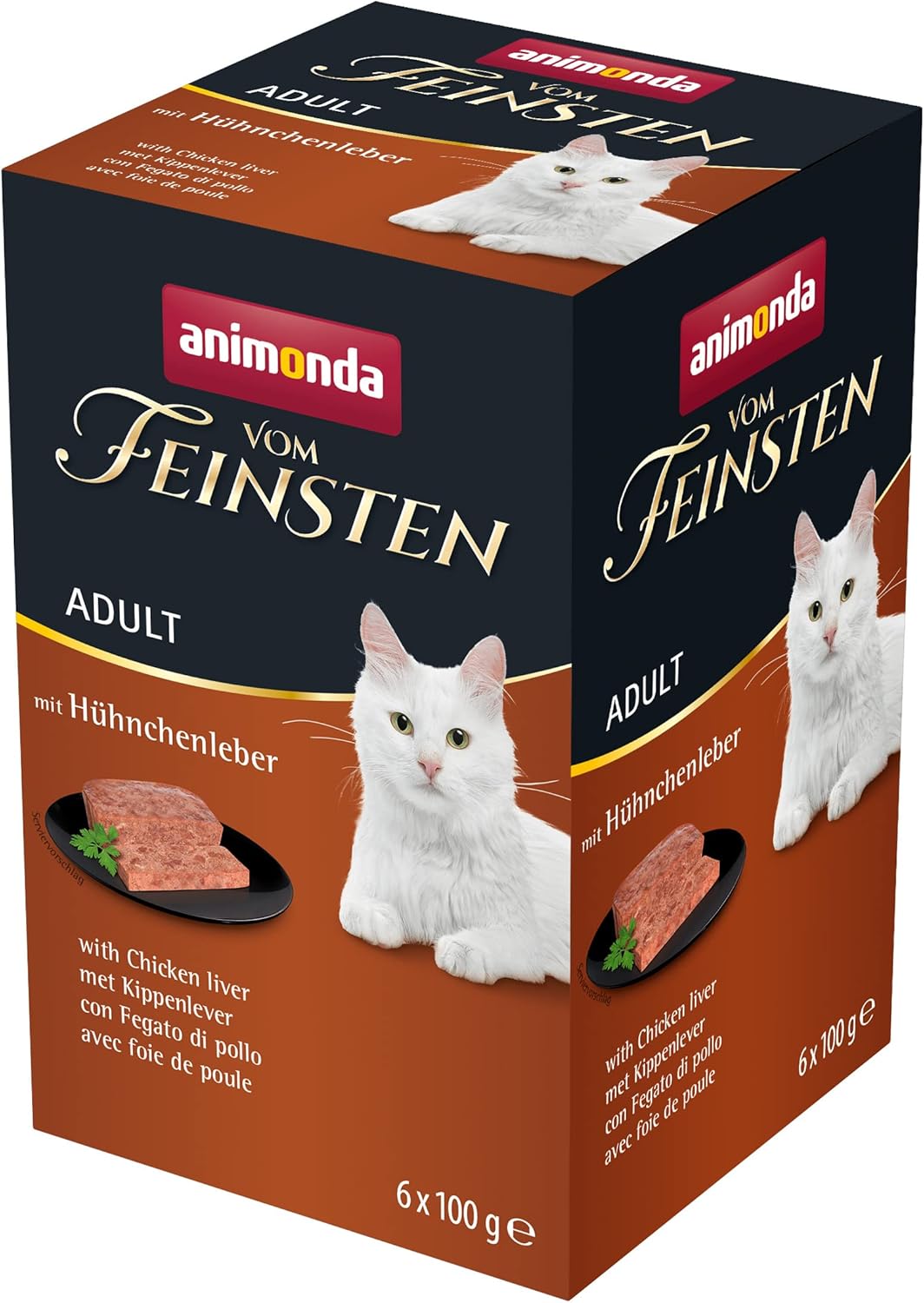 animonda vom Feinsten Katzenfutter nass mit Hühnchenleber (6 x 100g ...