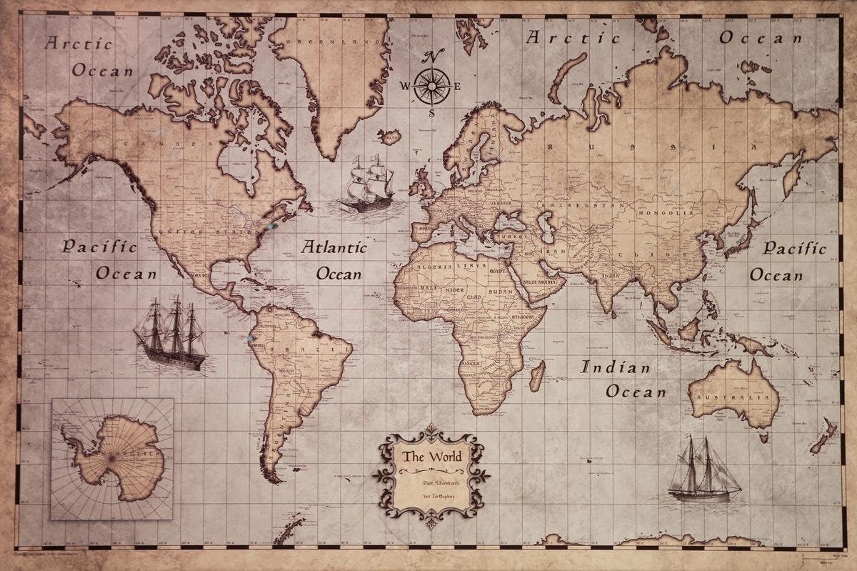 Amazon.com: Gifts Delight Laminated 36x24 Poster: Rustic Vintage World ...