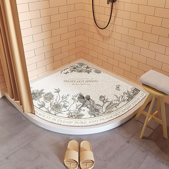 Amazon.com: GANTEC Curved Non Slip Bath Mat for Shower, Corner Bathroom ...