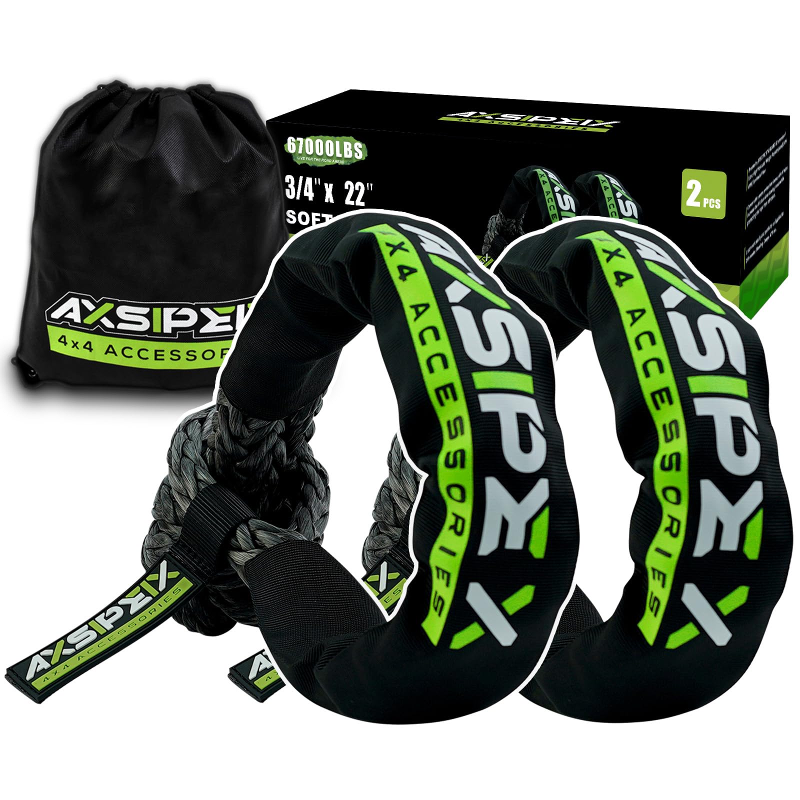 Amazon.com: AXSIPEIX Synthetic Soft Shackle (2PCS)-3/4 Inch x 22 Inch ...