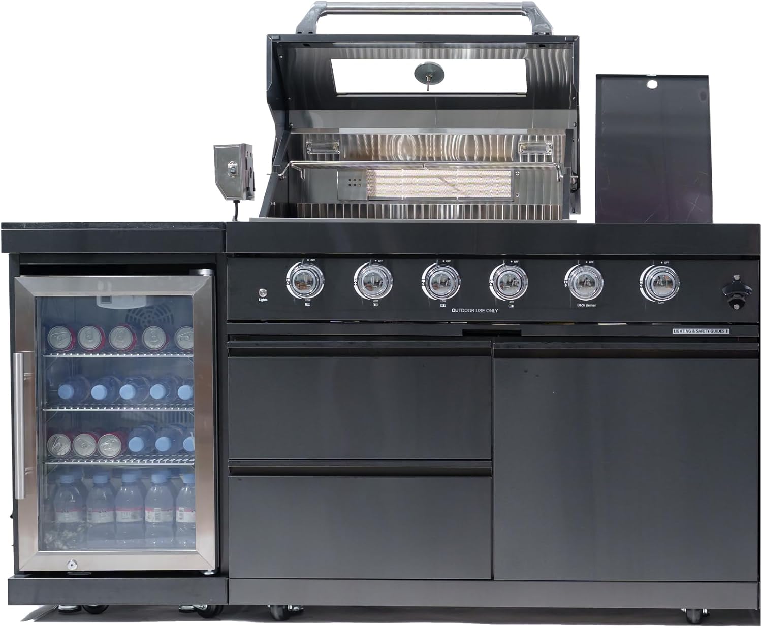 Amazon.com: 104" Outdoor Kitchen Island Grill, 4-Burner Stainless Steel ...