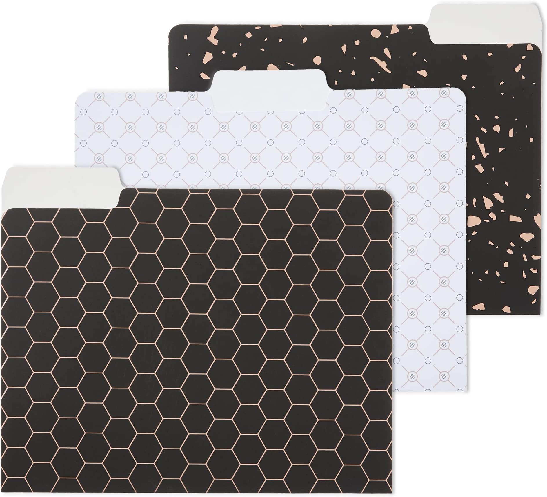 Amazon.com : 12 Pack Decorative File Folders with Gold Foil Geometrical ...