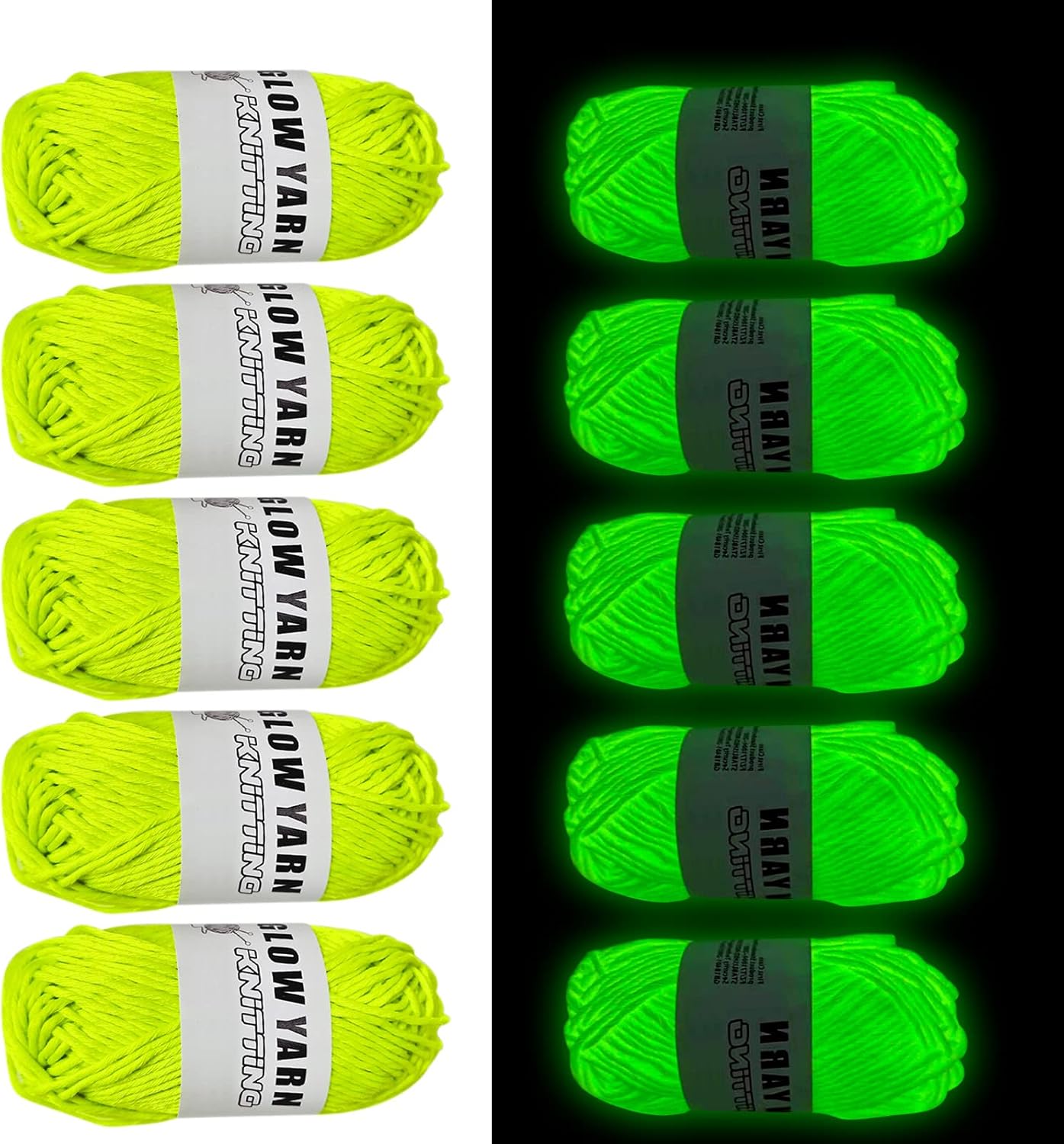 Amazon.com: 5Pcs Glow in The Dark Yarn, Luminous Yarn for Crocheting ...