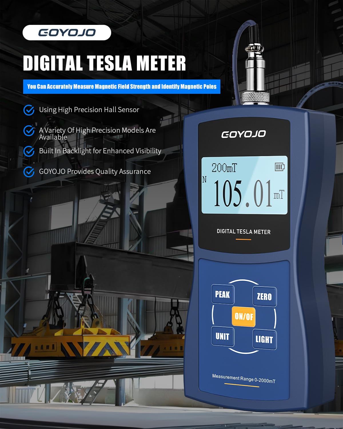 Snapklik.com : GOYOJO Digital Gauss Meter Magnetic Field Tester For NDT ...