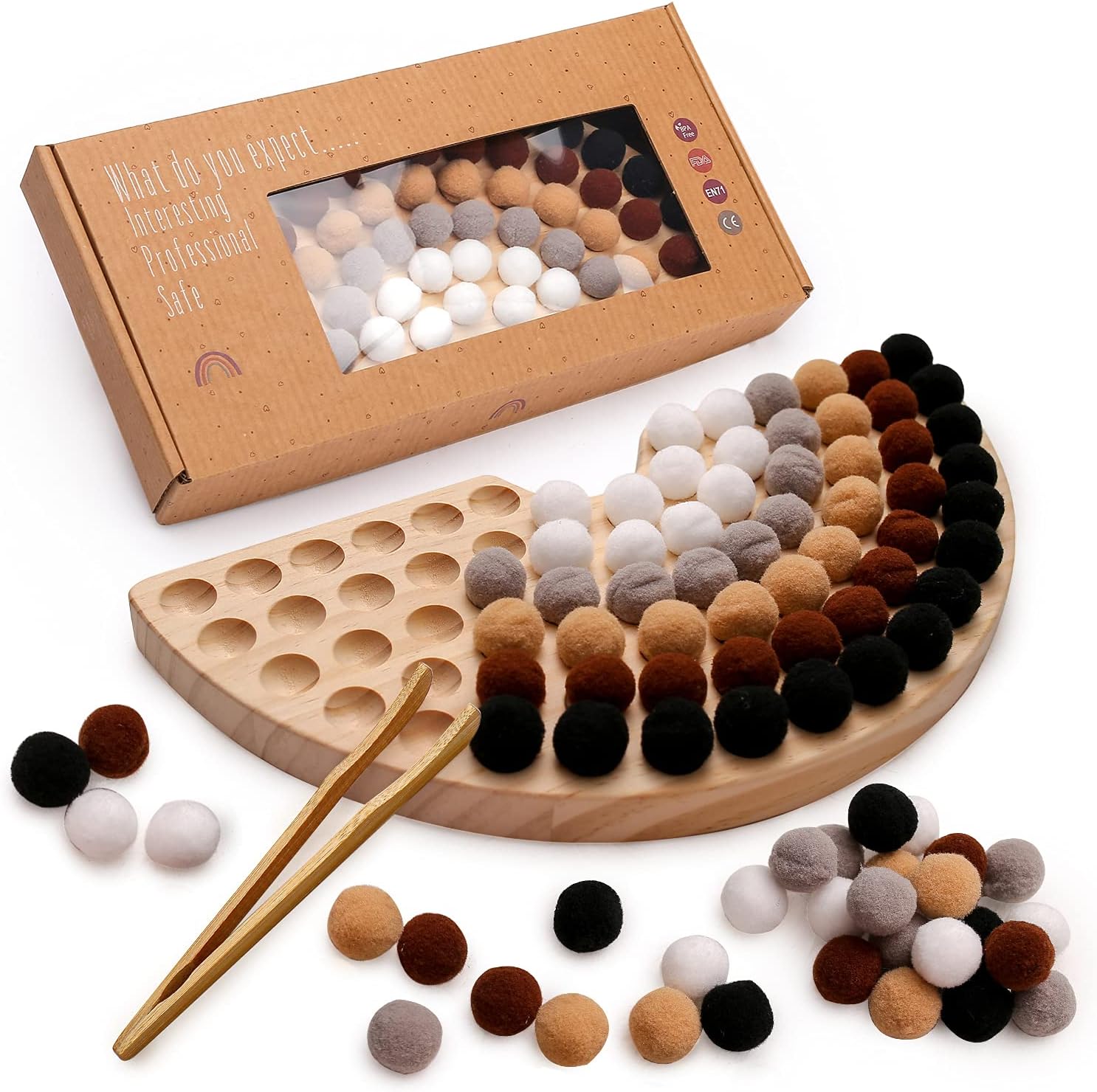 Amazon.com: Wooden Peg Board Beads Game Wooden Go Games Set Dots ...