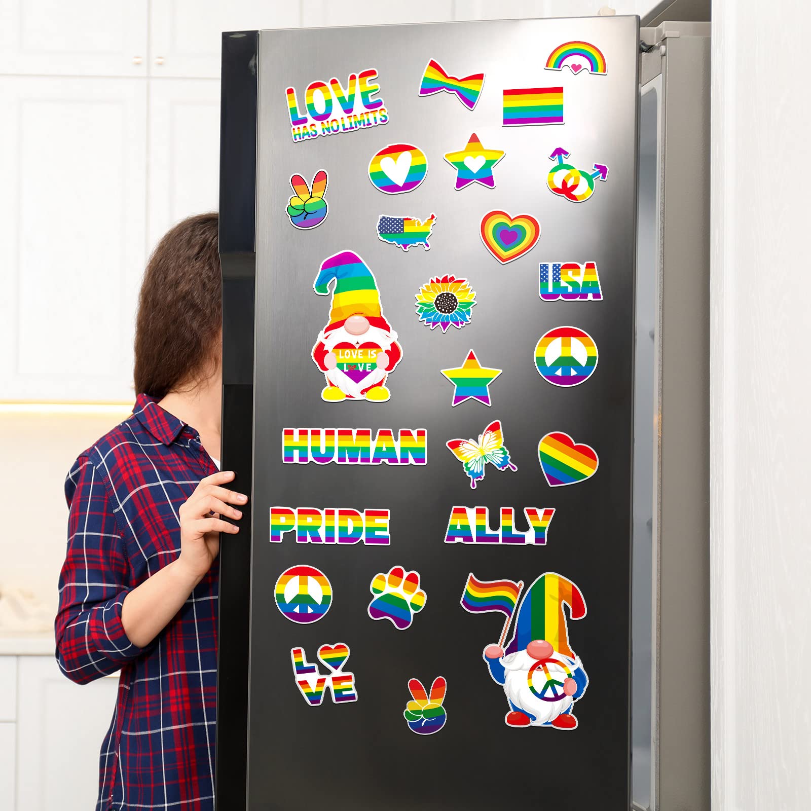 Snapklik.com : 25 Pcs Rainbow Magnetic Stickers Car Magnet Bumper ...