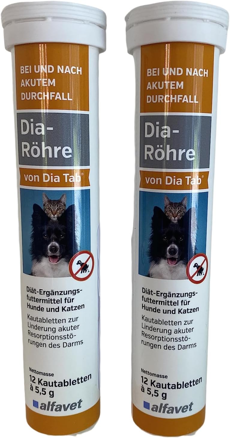 Alfavet Dia Tab 2 x 12 x 5.5g Diet Supplement Food for Dogs and Cats ...