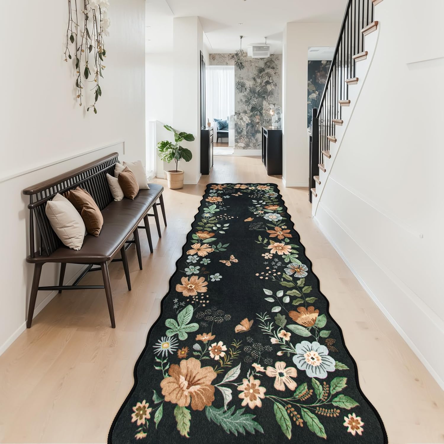 Amazon.com: Hedlive Floral Washable Runner Rug, Ultra-Thin 2.6x8 Runner ...