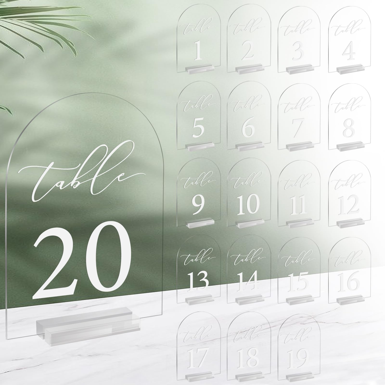 Amazon.com: FVIEXE 20PCS Acrylic Wedding Table Numbers 1-20 with Stands ...