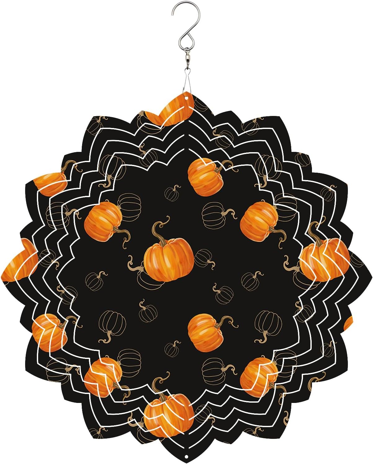 Amazon.com: Hanging Wind Spinners Outdoor Fall Orange Pumpkin Black ...