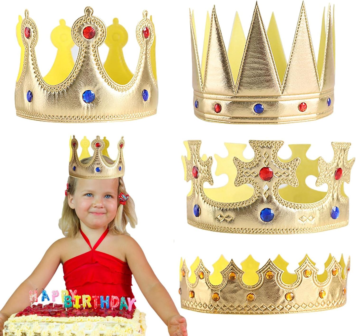PINTLE cumpleaños Corona niño | 4 Sombreros Dorados para cumpleaños ...
