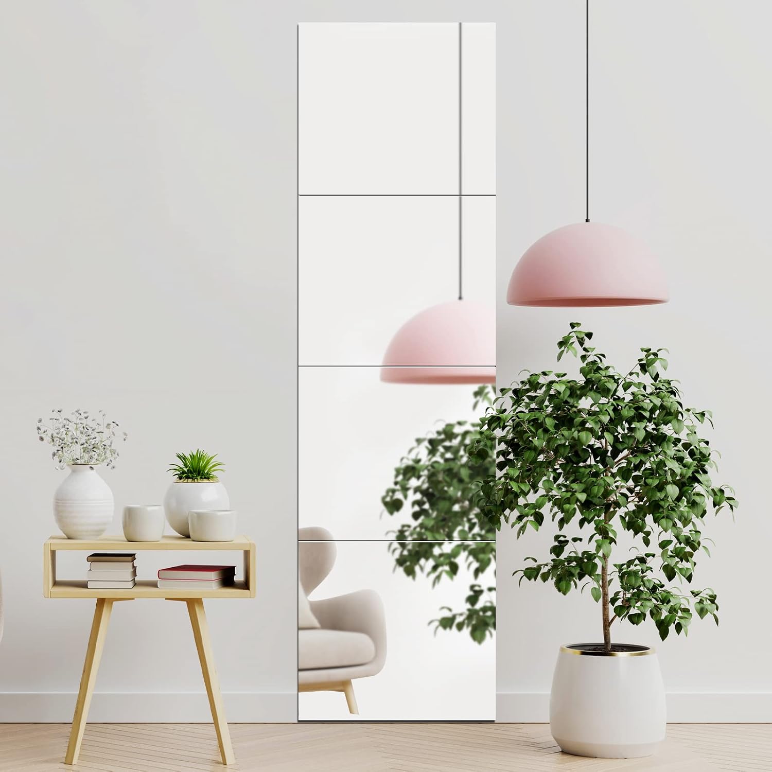Amazon.com: Upgraded Full Length Mirror Tiles, 4 Pcs 12 x 12 Inch ...