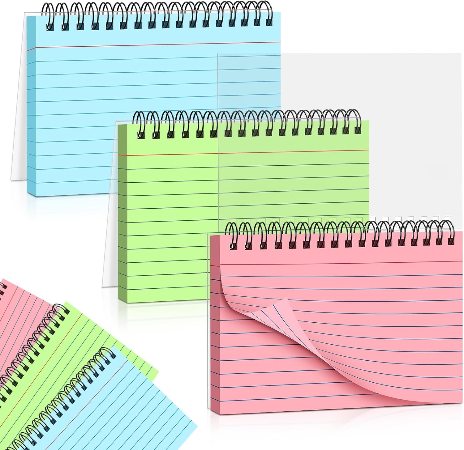 Amazon.com : BIGNC Index Cards with Ring, 4x6 Flashcards Spiral Ruled ...