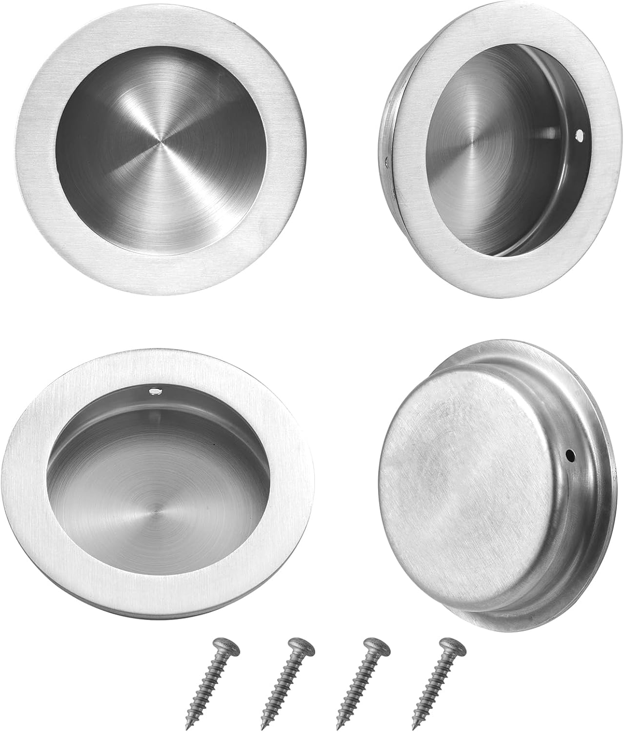 Kindoodos Recessed Pocket Door Pull Handles, 2-3/4 Inch Round Finger ...