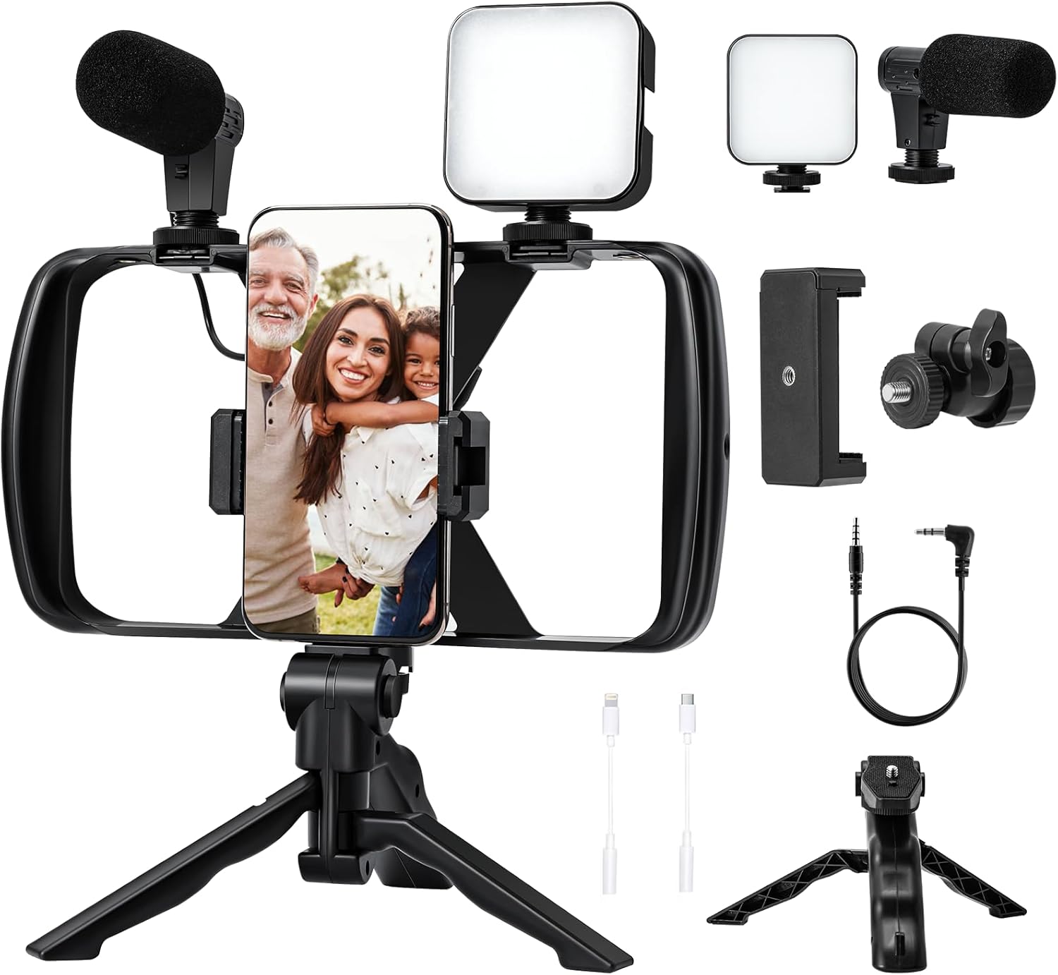 Amazon.com: Smartphone Video Rig with Handle, Phone Stabilizer Grip ...