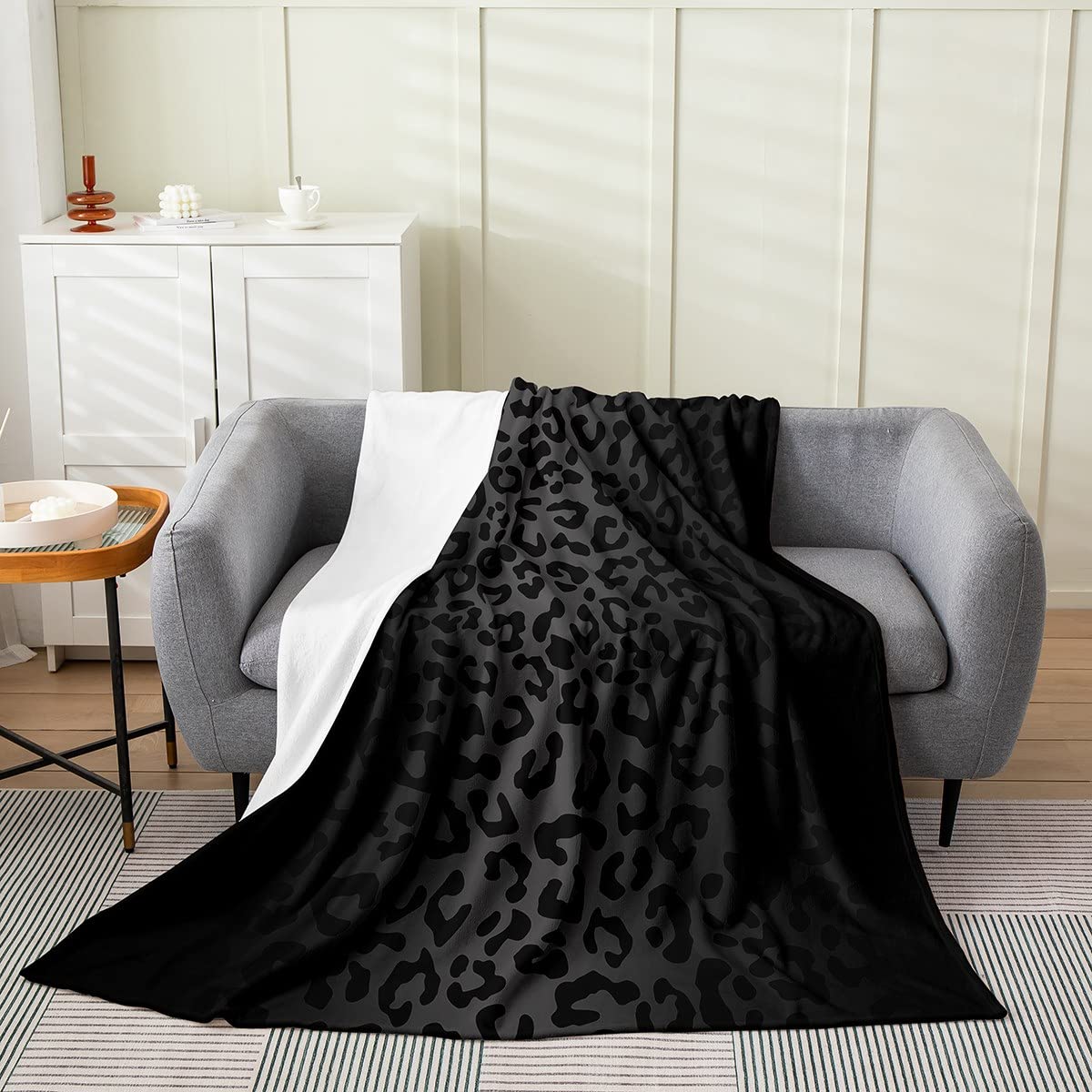 Feelyou Leopard Flannel Fleece Blanket Queen 90"x90" Cheetah Print ...