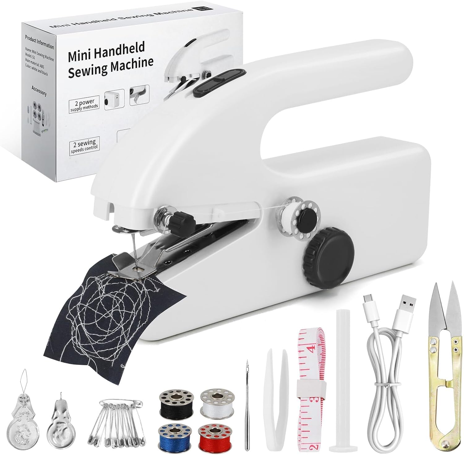 Amazon.com: Handheld Sewing Machine Cordless – Portable Stitching ...