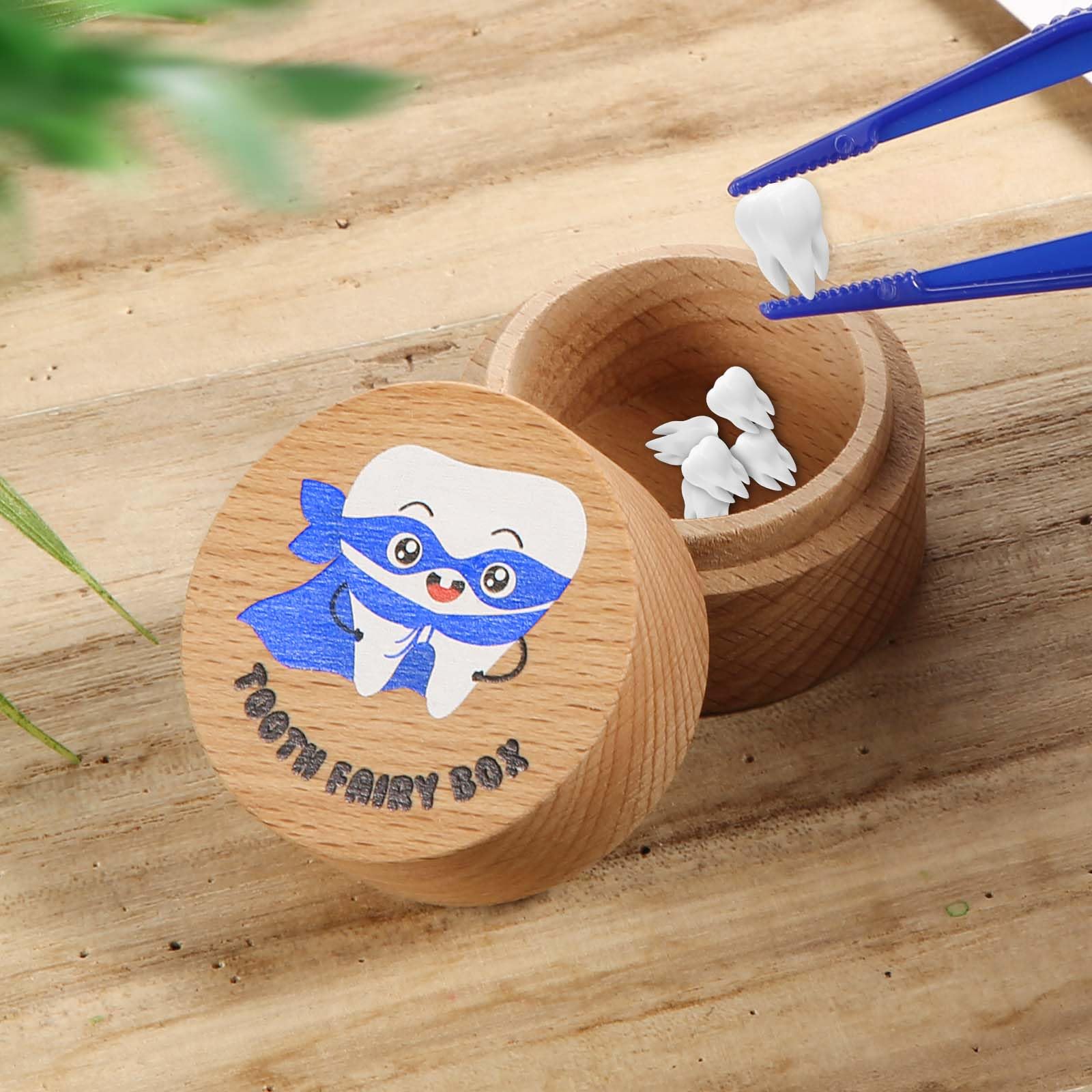 Snapklik.com : Tooth Fairy Box, Colored Tooth Box For Boys Cute Wooden ...