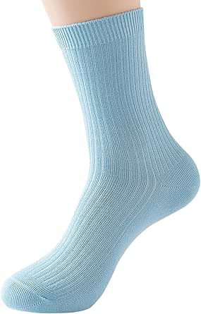 Amazon.com: AMHRLINGTO Light Blue Socks for Women - Soft Combed Cotton ...